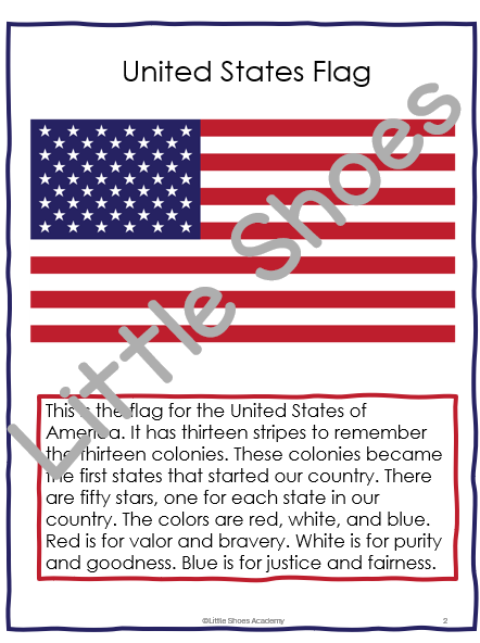 Kindergarten – Social Studies – American Symbols – Little Shoes Academy